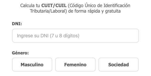 Consultar CUIT con DNI | Generador de CUIL Online